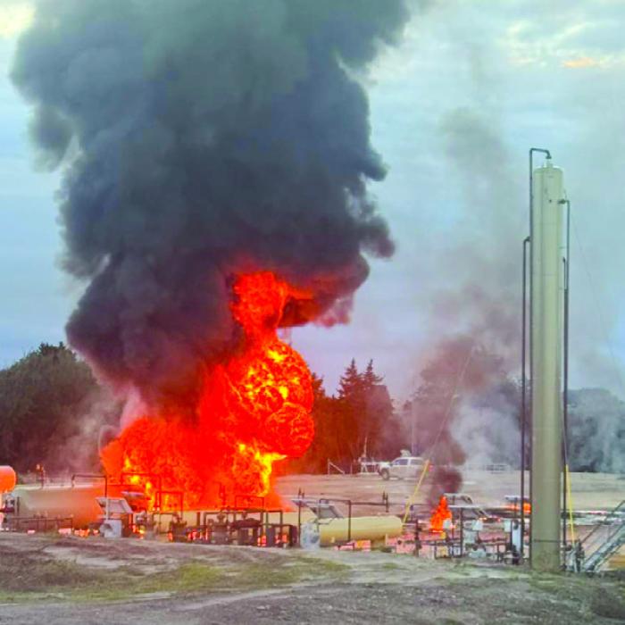 Oil Tank Storage Facility Engulfed in Fire | The Fayette County Record